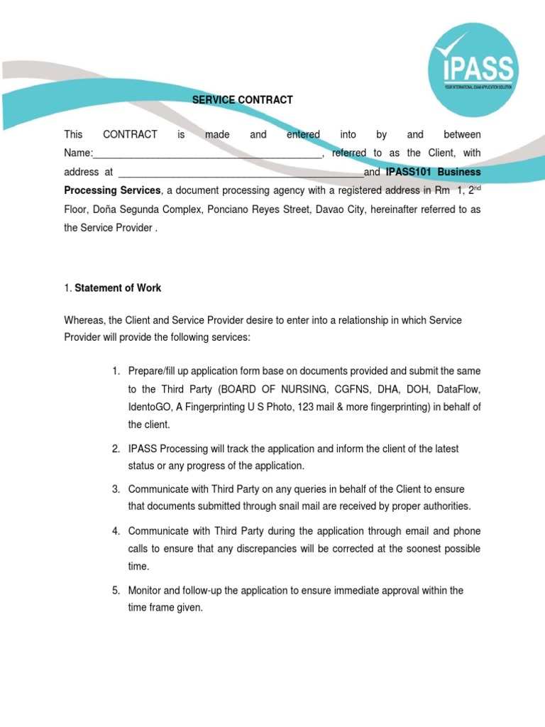 Ipass Service Contract | PDF | Government Information | Justice