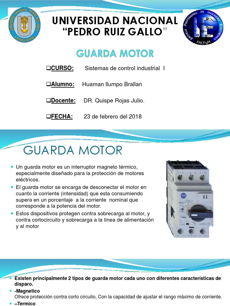 Tipos y características de guardamotores | PDF