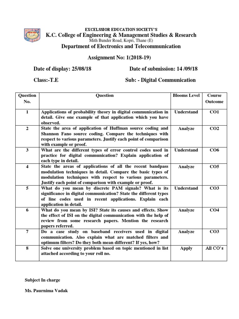 DCOM Assignment | PDF | Data Transmission | Modulation