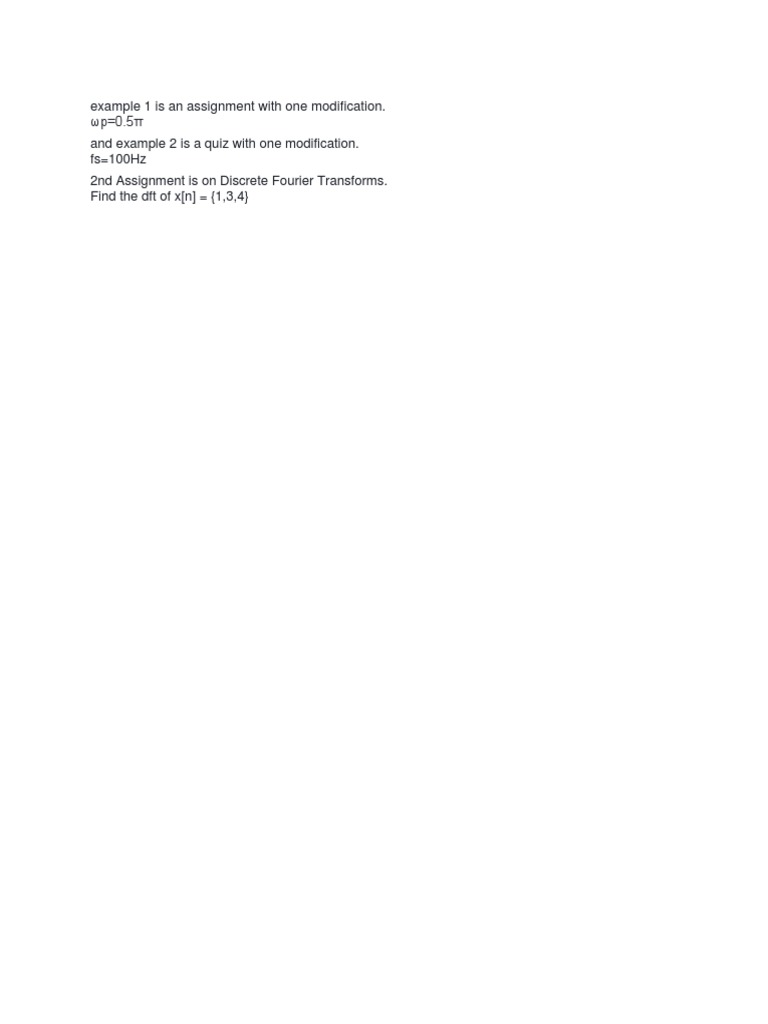 example 1 is an assignment with one modification. ωp=0.5π and example 2 ...