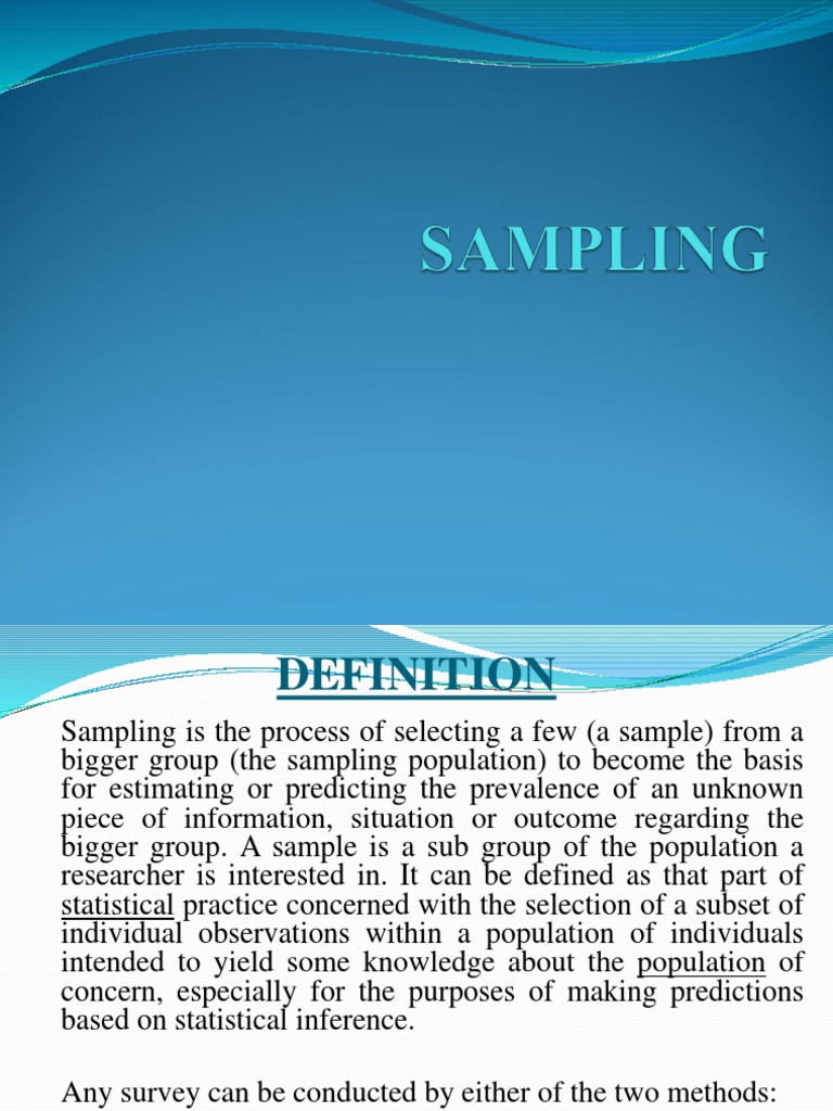 Sampling | PDF | Standard Error | Sampling (Statistics)