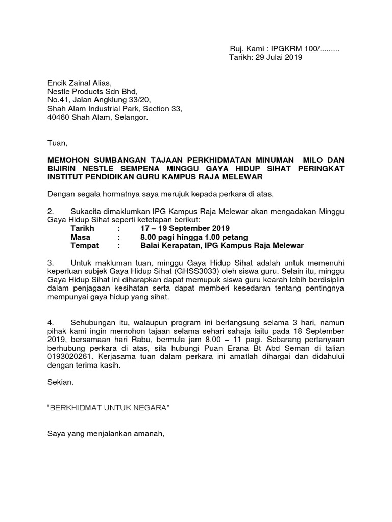 Surat Milo Dan Bijirin Nestle | PDF