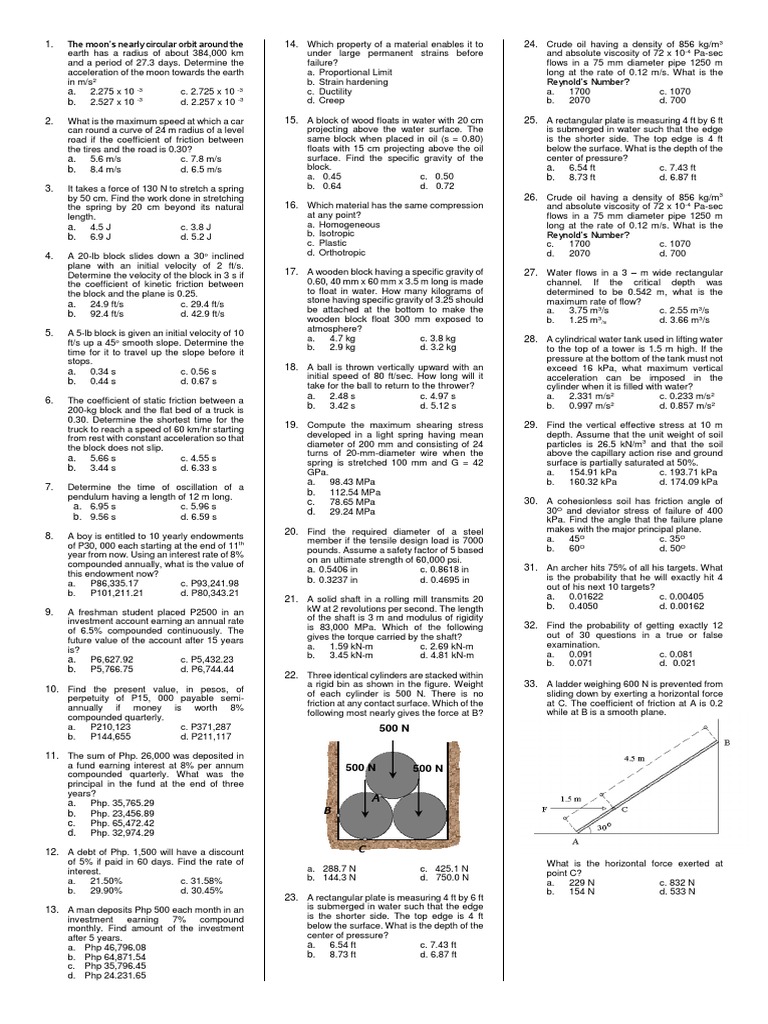 Practice Problems | PDF | Pascal (Unit) | Pressure