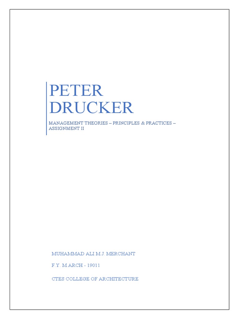 Peter Drucker: Management Theories - Principles & Practices ...