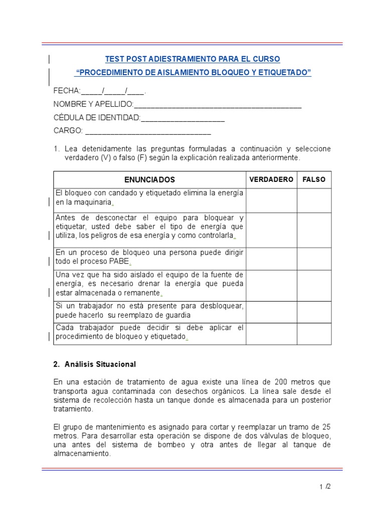 Test PABE Polar Actualizado | PDF | Agua | Residuos