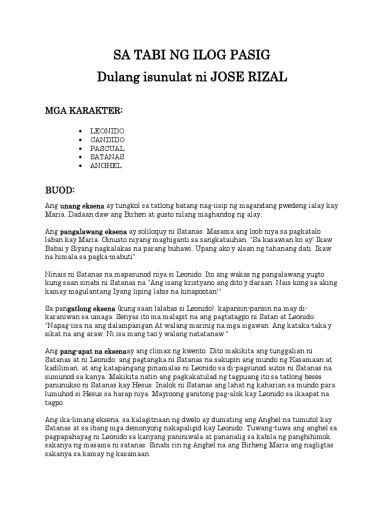 Sa Tabi NG Ilog Pasig | PDF