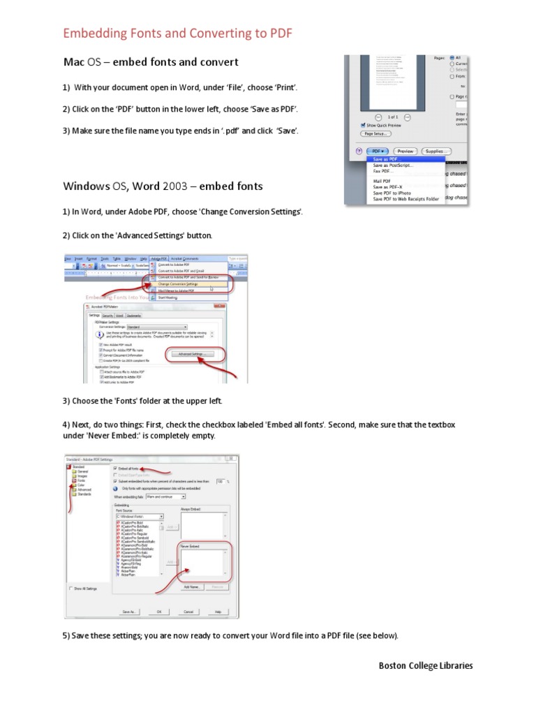 Embed Fonts & Convert Word to PDF Guide | PDF