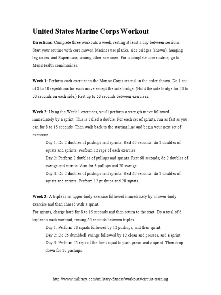 United States Marine Corps Workout-0 PDF | PDF | Recreation | Human Anatomy