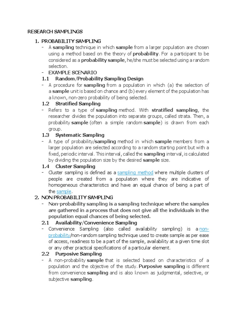 Example Scenario: Sampling Method | PDF | Sampling (Statistics ...