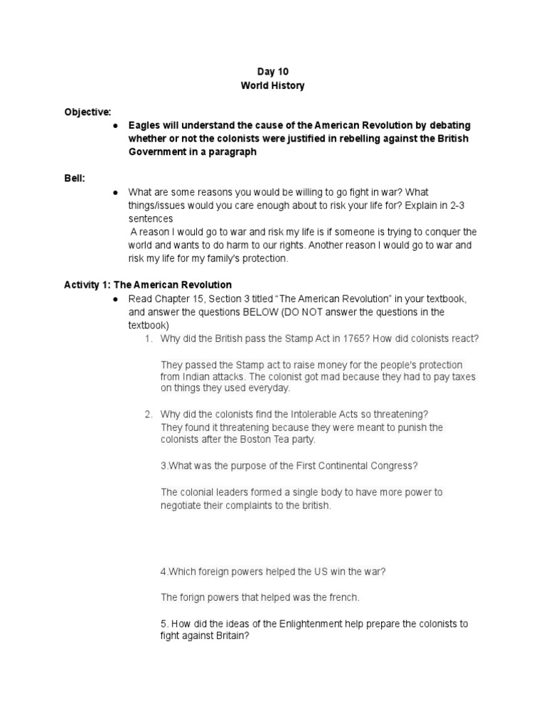 American Revolution Debate | PDF | American Revolution | United States ...