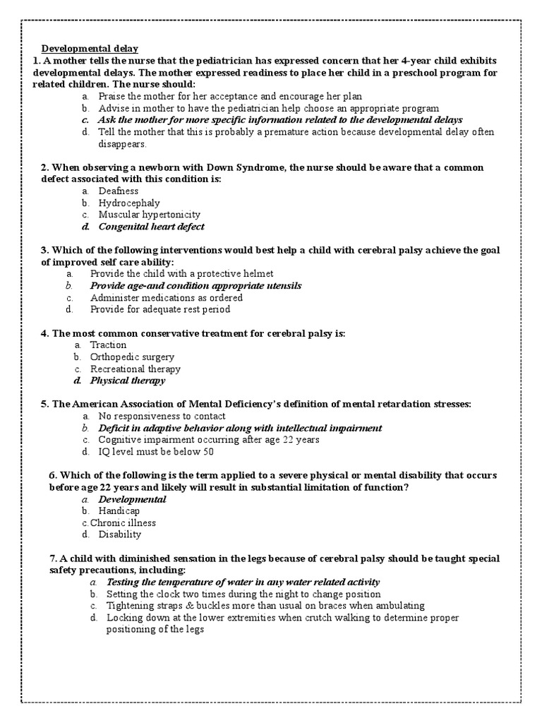 Developmental Delay | PDF | Intellectual Disability | Cerebral Palsy