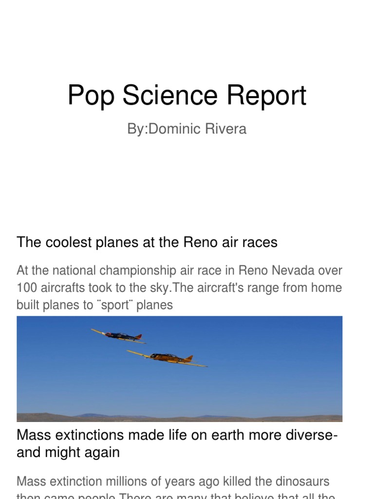 Pop Science Report 1 | PDF | Planetary Science | Nature