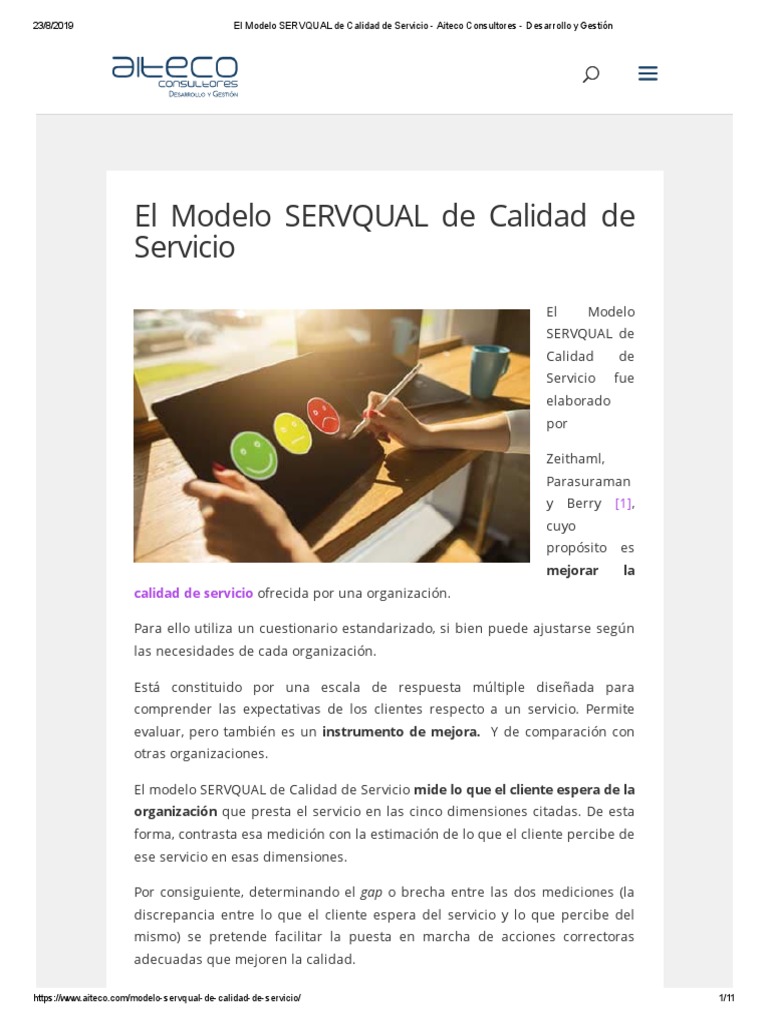 El Modelo SERVQUAL de Calidad de Servicio - Aiteco Consultores - Desarrollo y Gestión | La ...