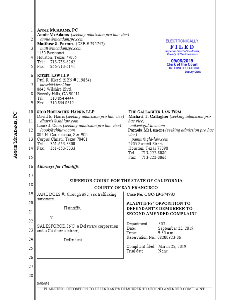 Plaintiffs' Opposition To Defendant's Demurrer To Second Amended Complaint | PDF | Backpage ...