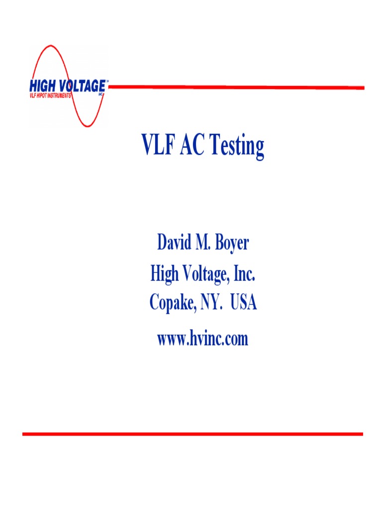 High Volatege VLF AC Testing Comparative | PDF | Coaxial Cable ...