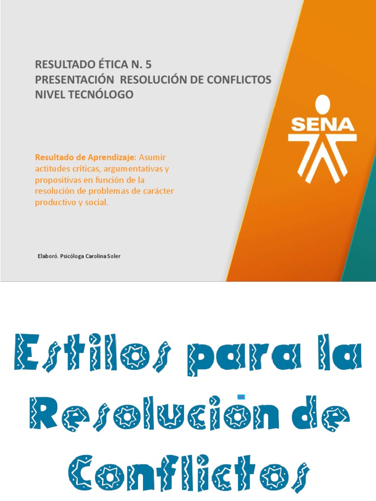 Presentación Resolución de Conflictos PDF | PDF | Aprendizaje | Sicología