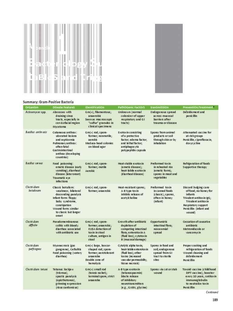 Bacteria Charts | PDF | Methicillin Resistant Staphylococcus Aureus ...
