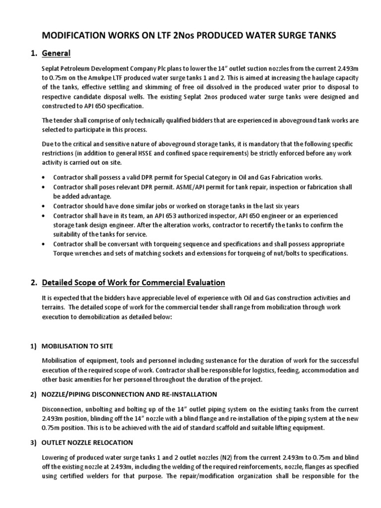 Scope of Work | PDF | Welding | Construction