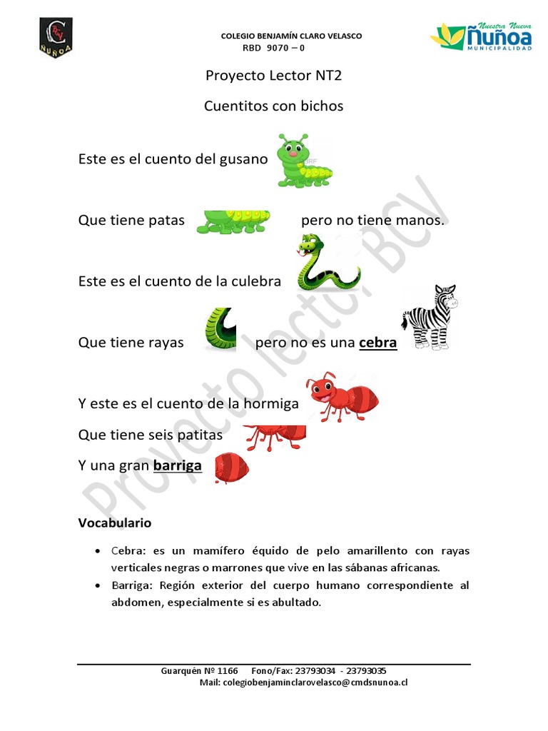 Cuento de Bichitos NT2 | PDF