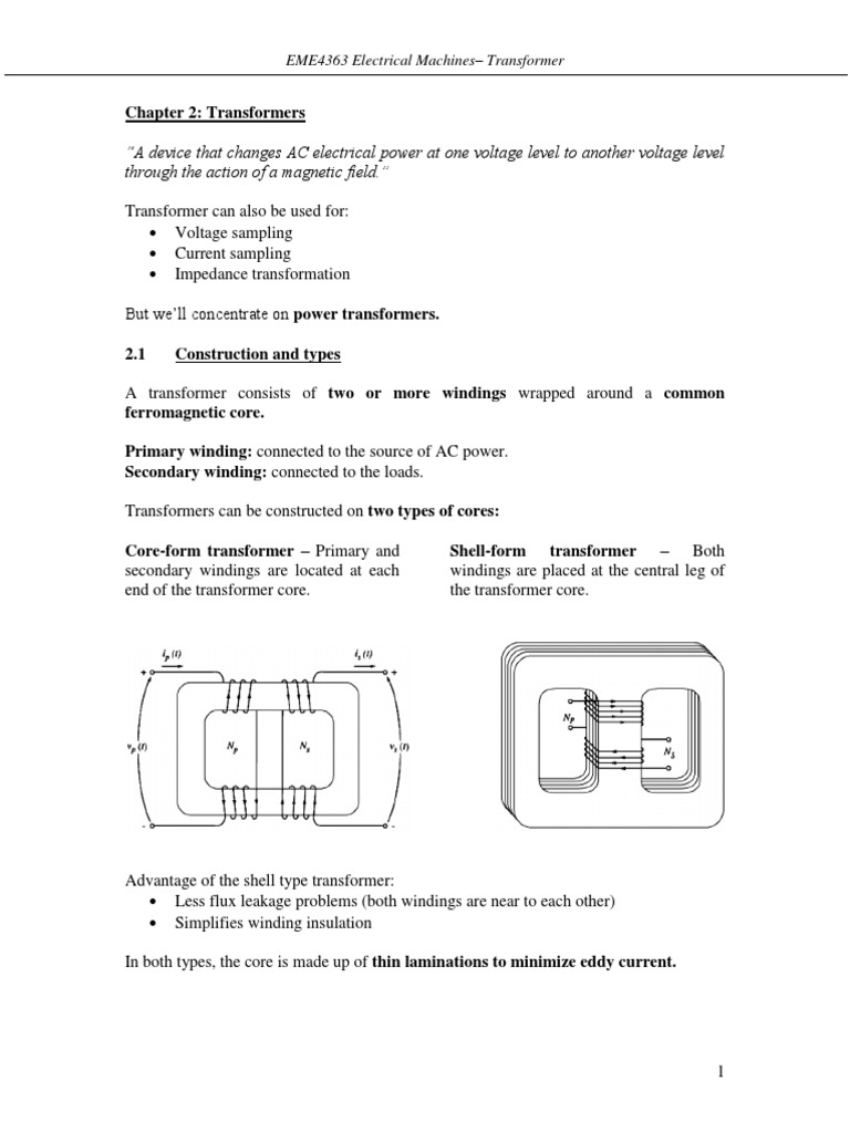 Chapter 2 - Transformers | PDF | Transformer | Electrical Impedance