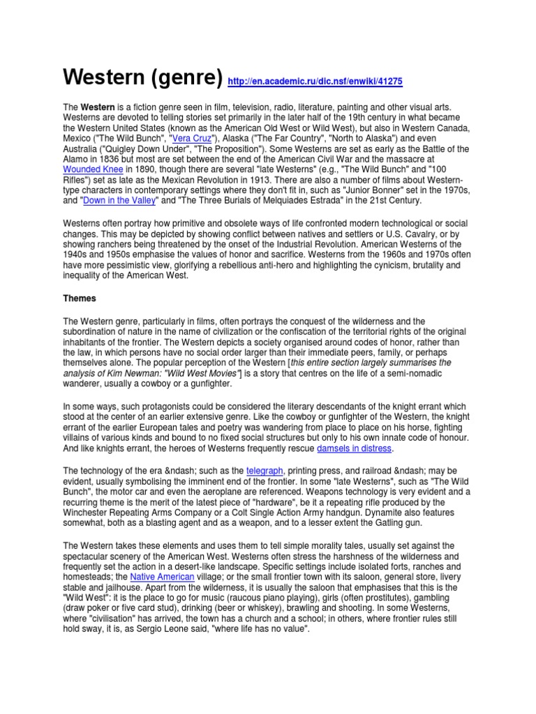Western Genre | PDF | Western (Genre)
