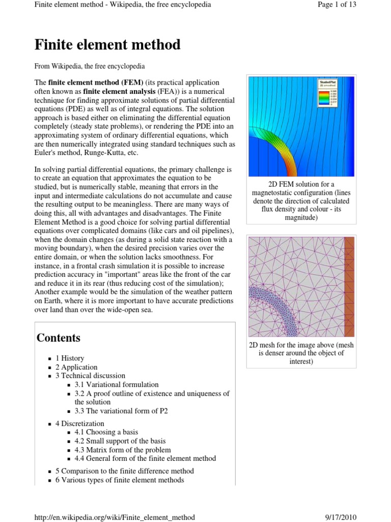 Finite Element Method: From Wikipedia, The Free Encyclopedia | PDF | Finite Element Method ...