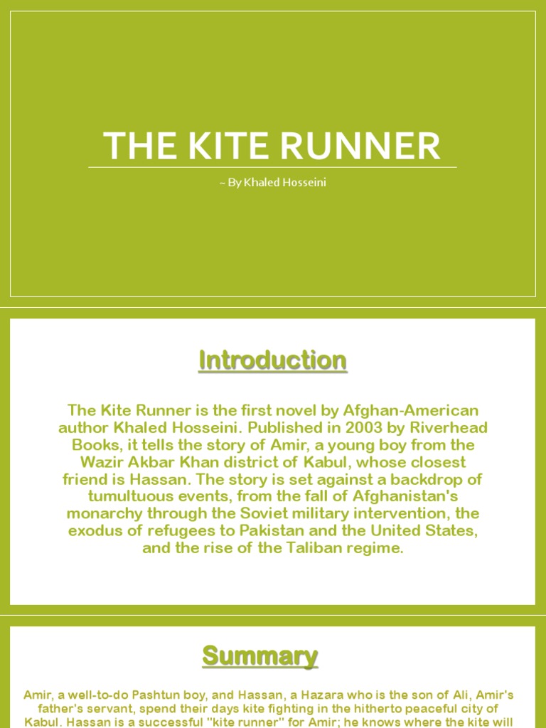 The Kite Runner: by Khaled Hosseini | Download Free PDF | Afghanistan ...