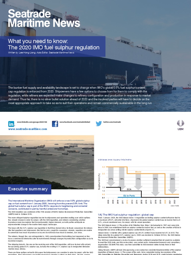 IMO 2020 Sulfur Regulation Overview | PDF | Fuel Oil | Liquefied ...