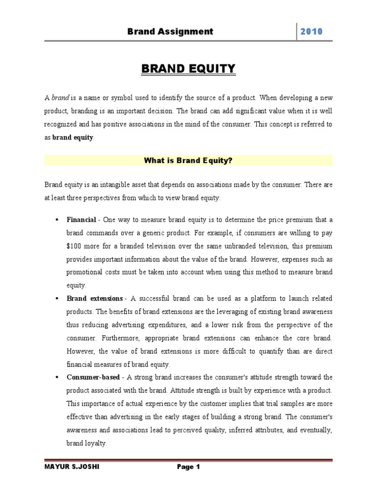 Brand Assignment | PDF | Brand | Marketing