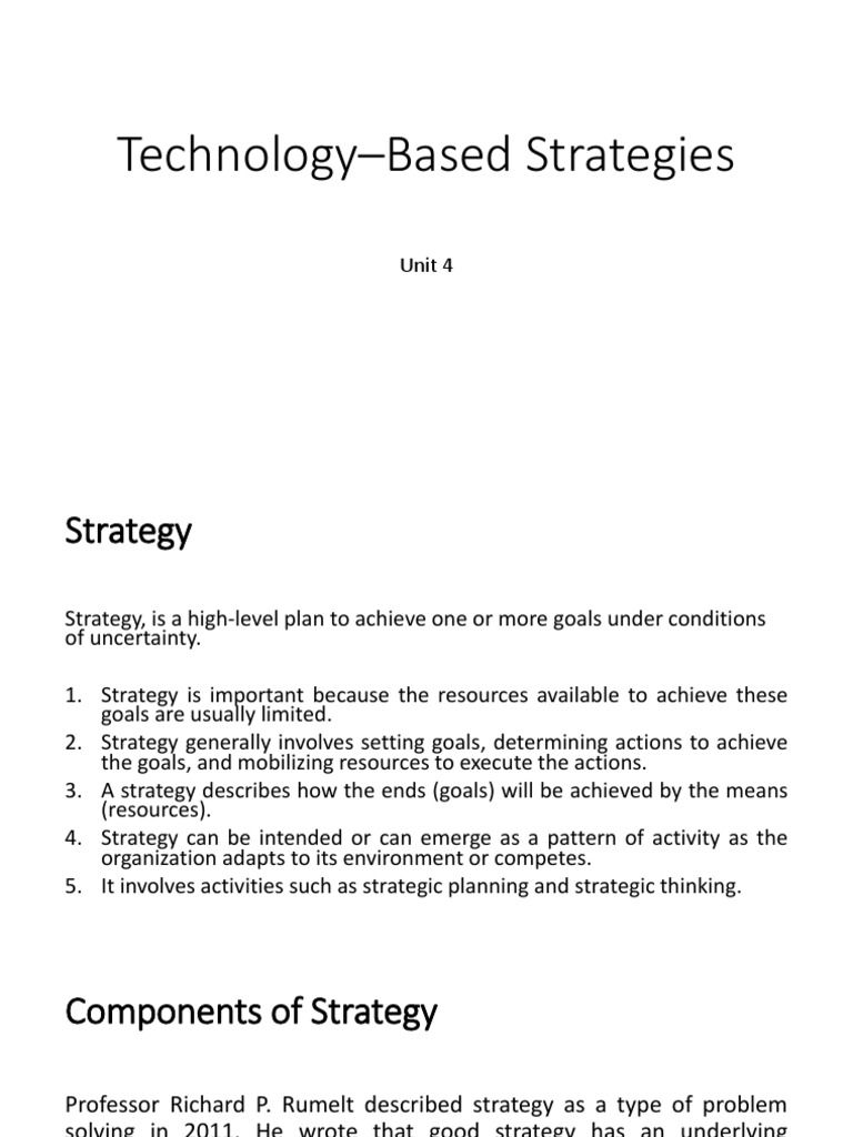 Technology Based Strategies | PDF | Strategic Management | Business