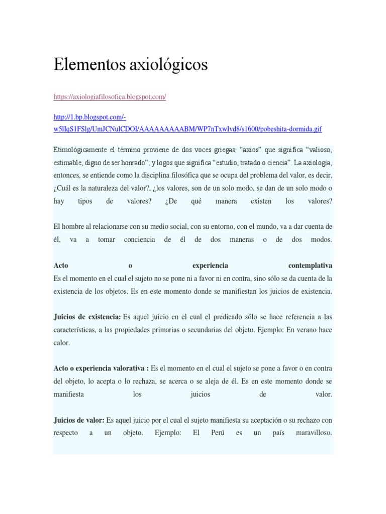 Análisis de los elementos axiológicos y características fundamentales de los valores | PDF ...