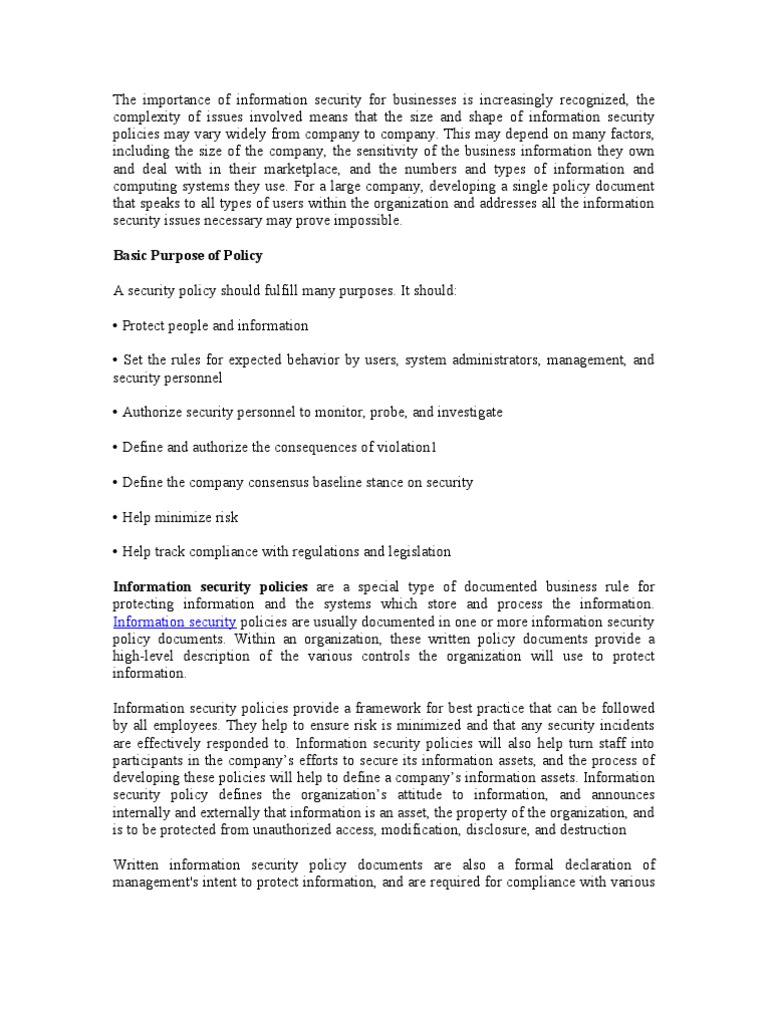 The Importance of Information Security | PDF | Information Security ...