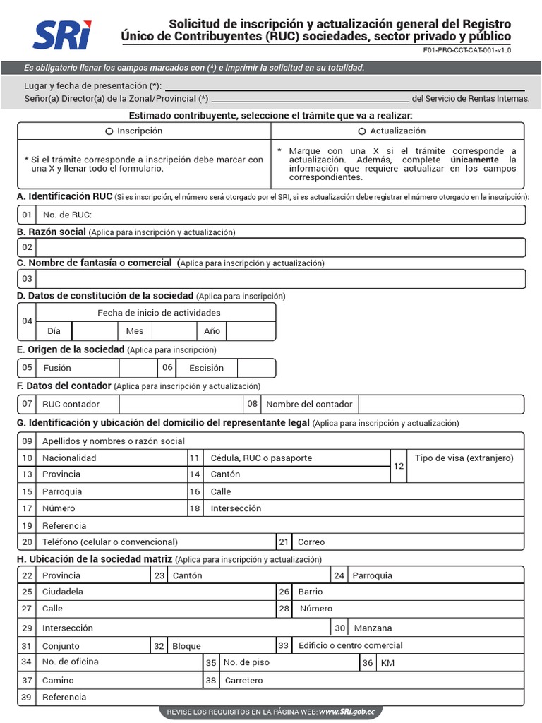 Formulario Ruc01a PDF | PDF