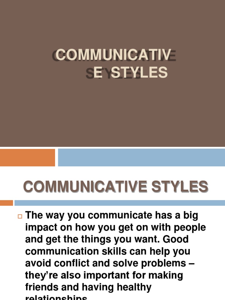 Understanding Communicative Styles | PDF | Conversation | Communication
