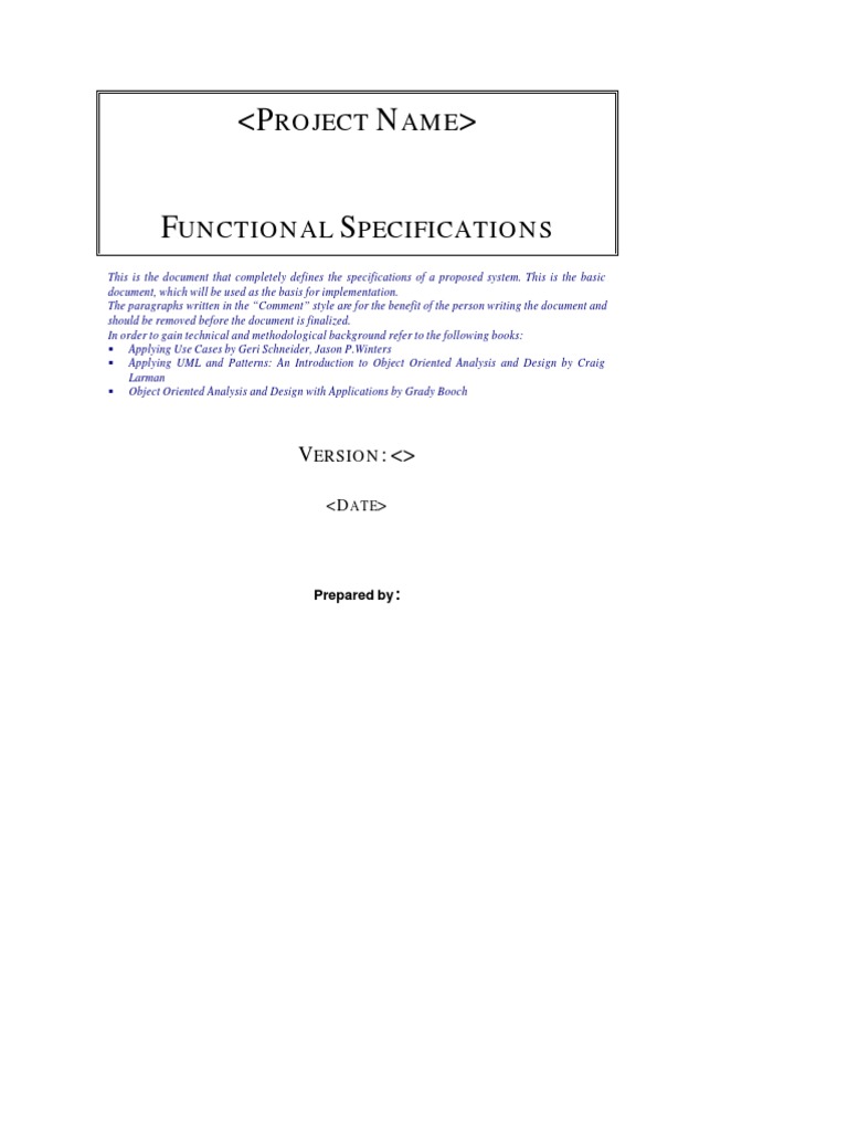 Functional Specs for Developers | PDF | Use Case | Specification (Technical Standard)
