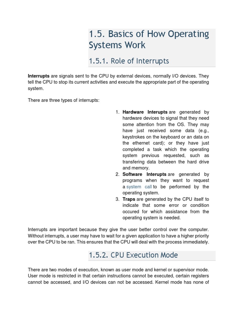 1.5. Basics of How Operating Systems Work | PDF | Assembly Language ...