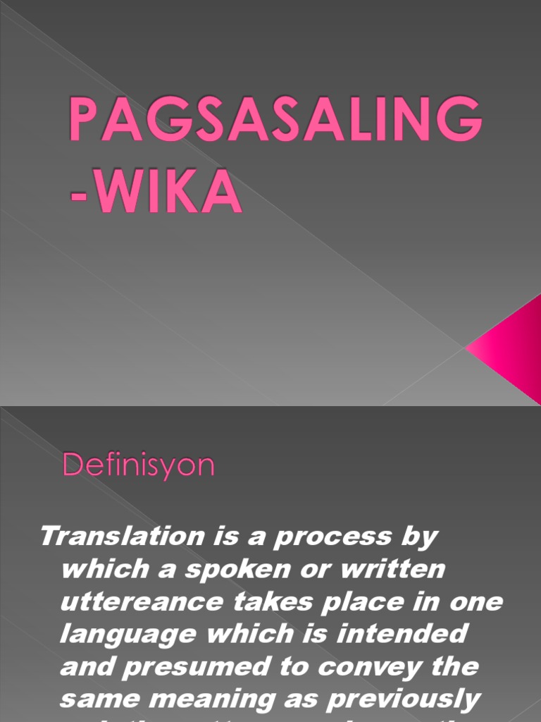 Pagsasaling Wika | PDF