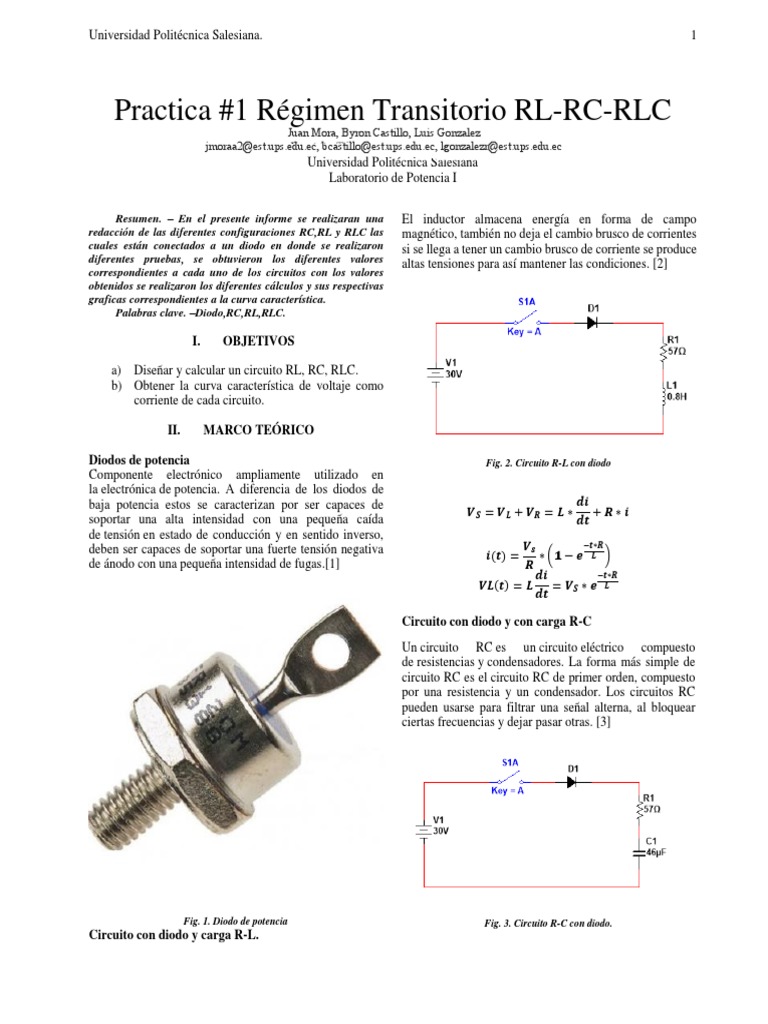 Analisis Transitorio de Un Circuito RLC | PDF | Condensador | Inductor