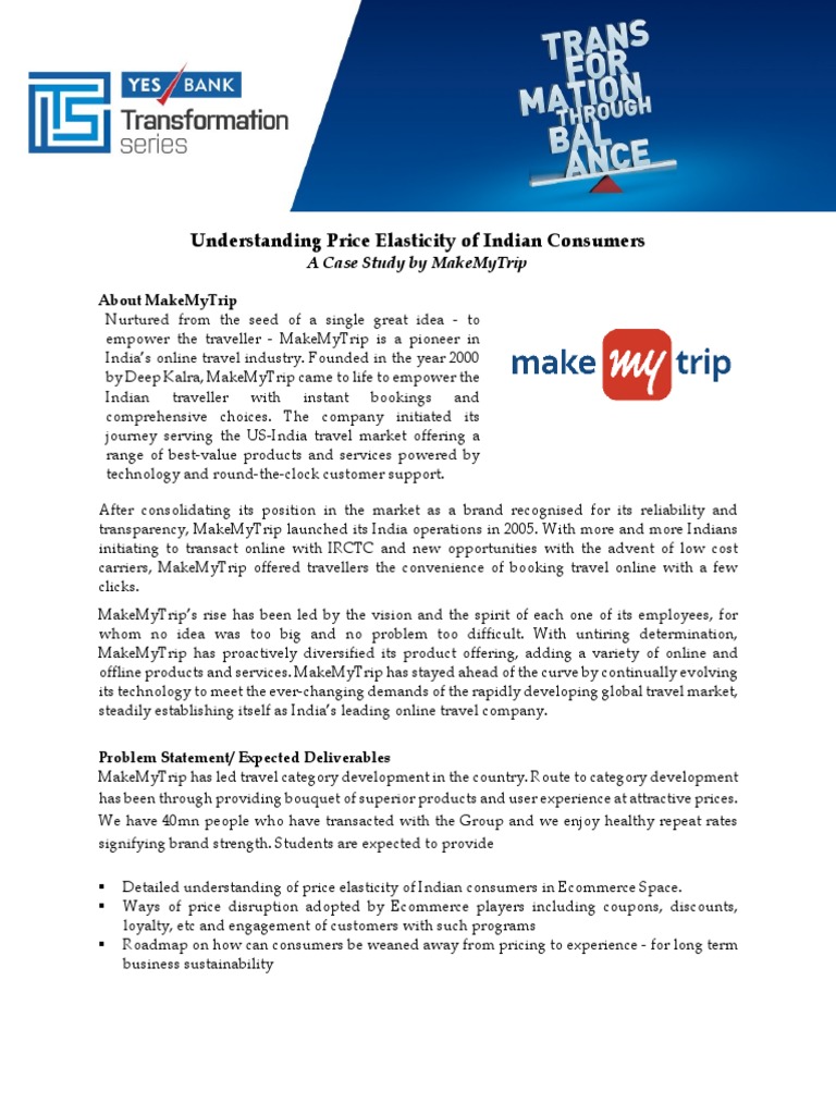 MakeMyTrip Case Study TS 2019 PDF | PDF