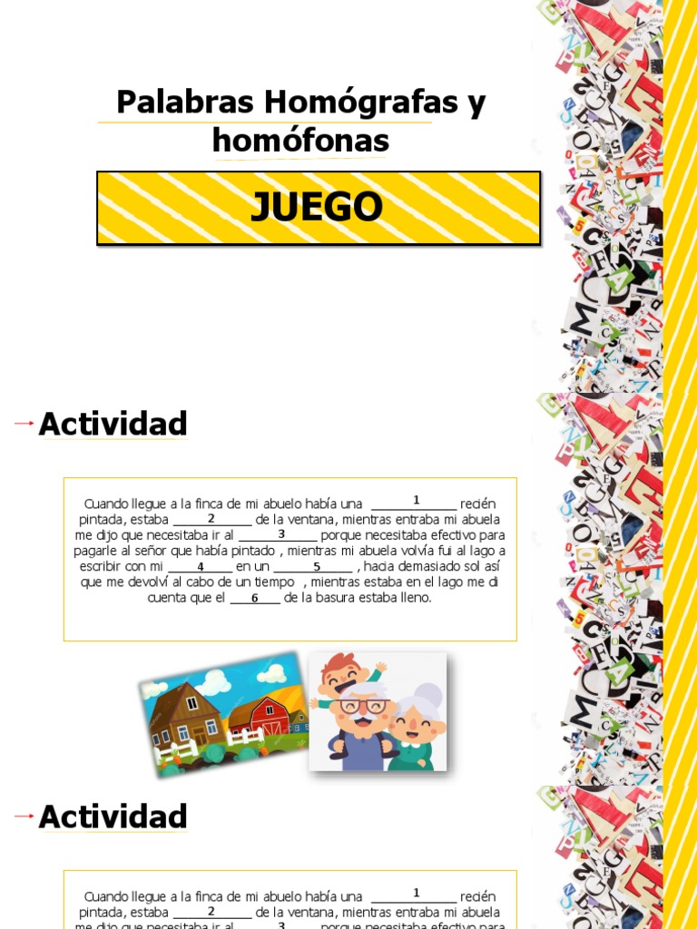 Juego de Palabras Homofonas y Homografas | PDF | Bancos | Residuos