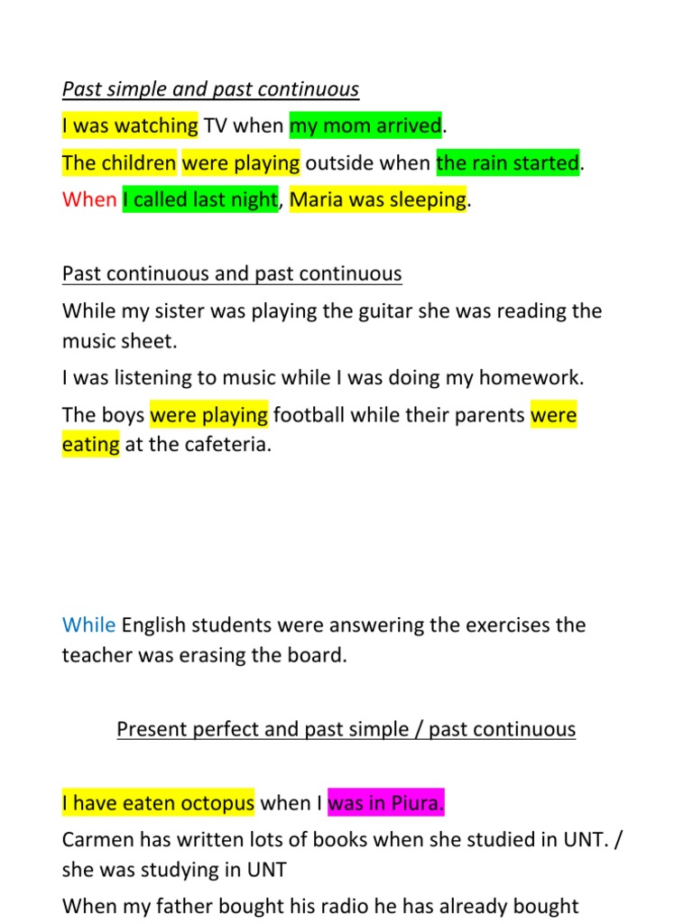 Past Simple and Past Continuous | PDF | Language Arts & Discipline