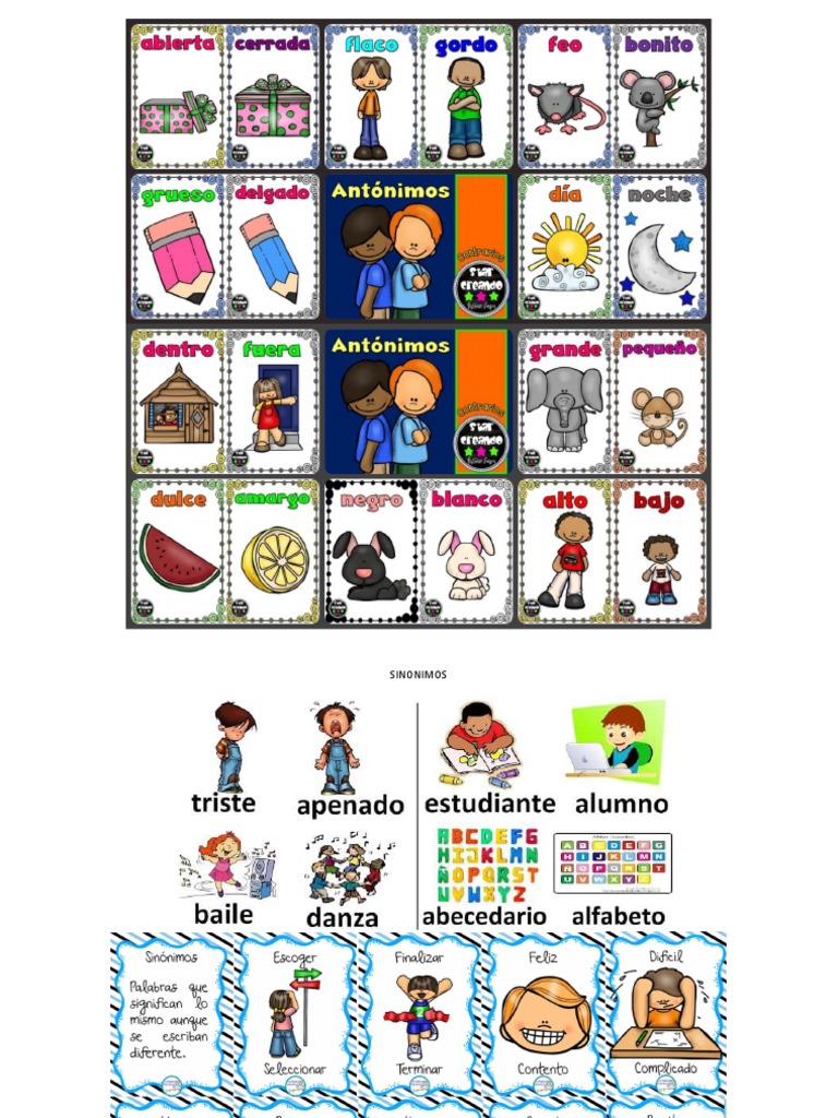 UNIDAD 1: APRENDEMOS A Sinónimos Y Antónimos Mi Clase, 56% OFF