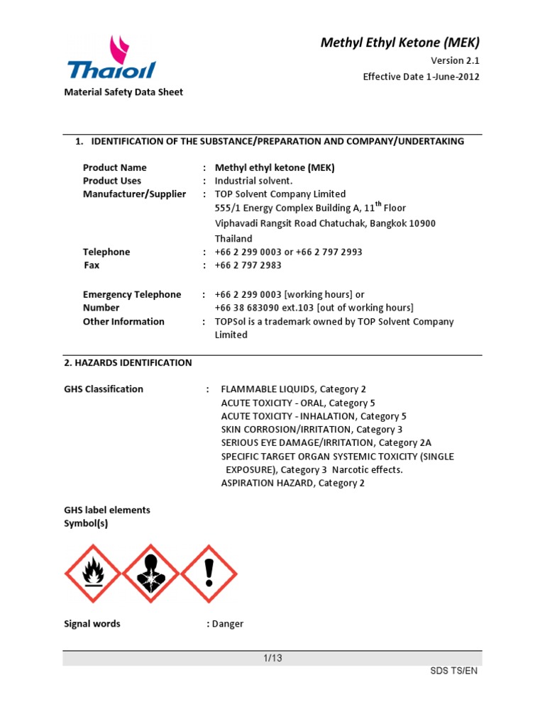c4 Ghs en Mek 2.1 | PDF | Toxicity | Personal Protective Equipment