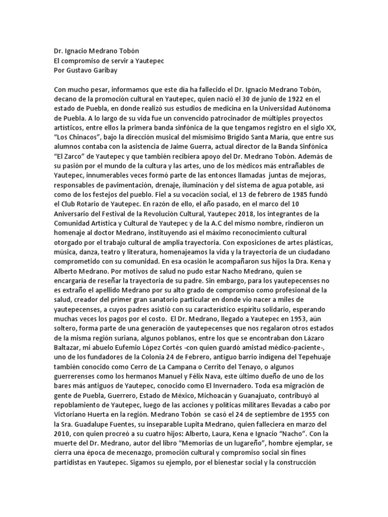 Dr. Ignacio Medrano Tobón | PDF | Cultura (general)