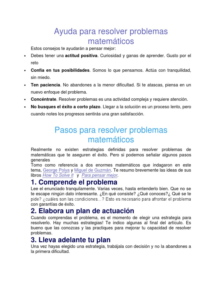 Estrategias para Resolver Problemas Matemáticos | PDF | Science ...