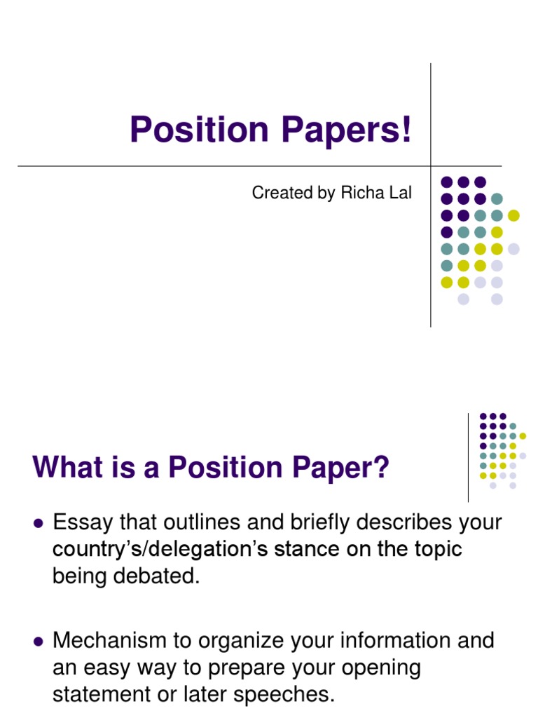 Step by Step Position Papers | PDF