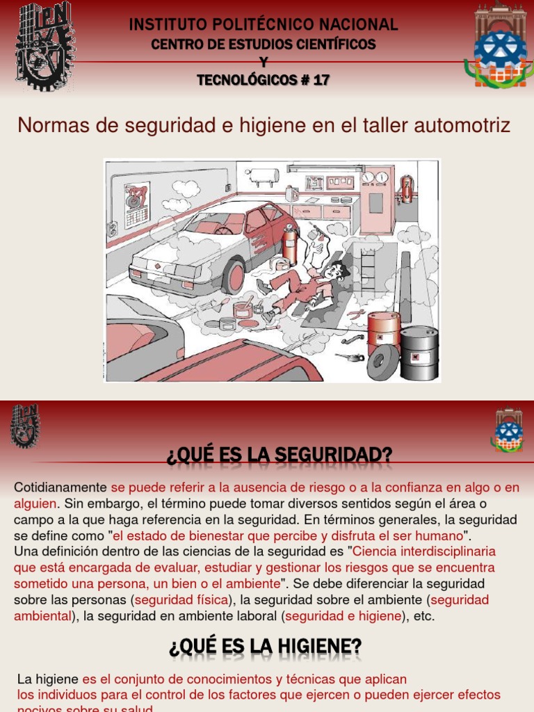 Seguridad e Higiene en El Taller Automotriz | PDF | Seguridad | Bienestar