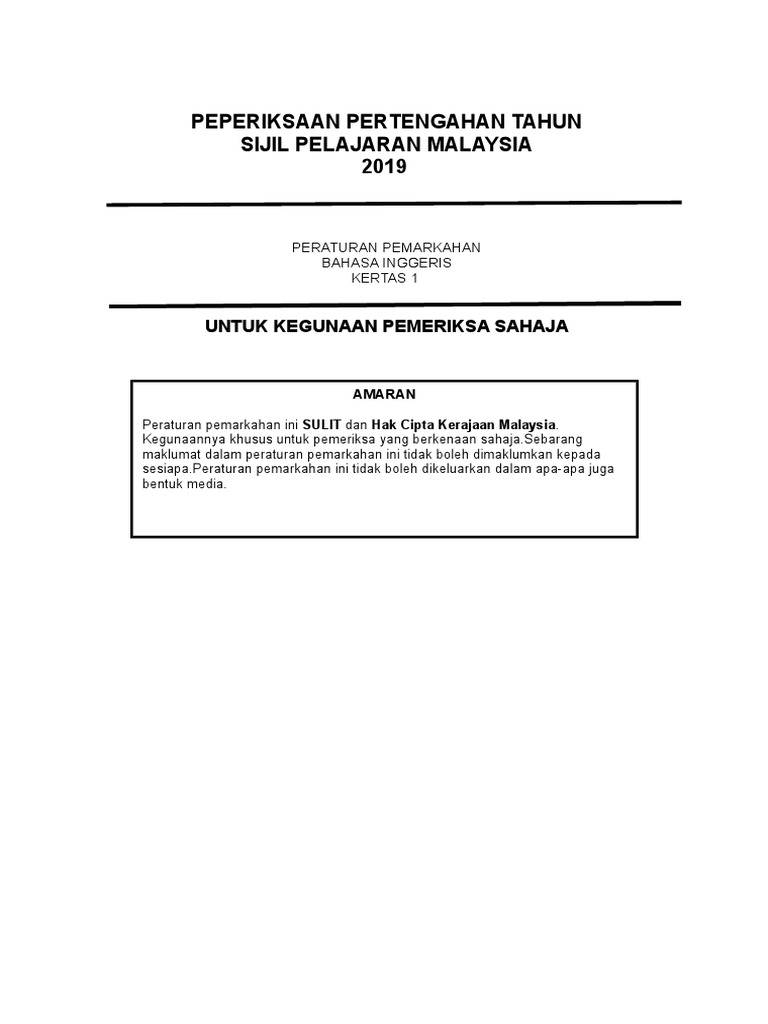 Marking Scheme Form 5 | PDF | Vocabulary | Sentence (Linguistics)