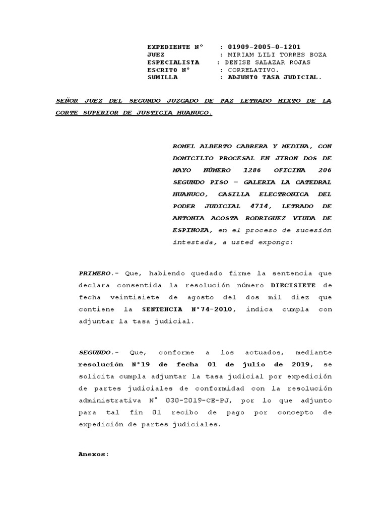 Adjunto Tasa Judicial | PDF