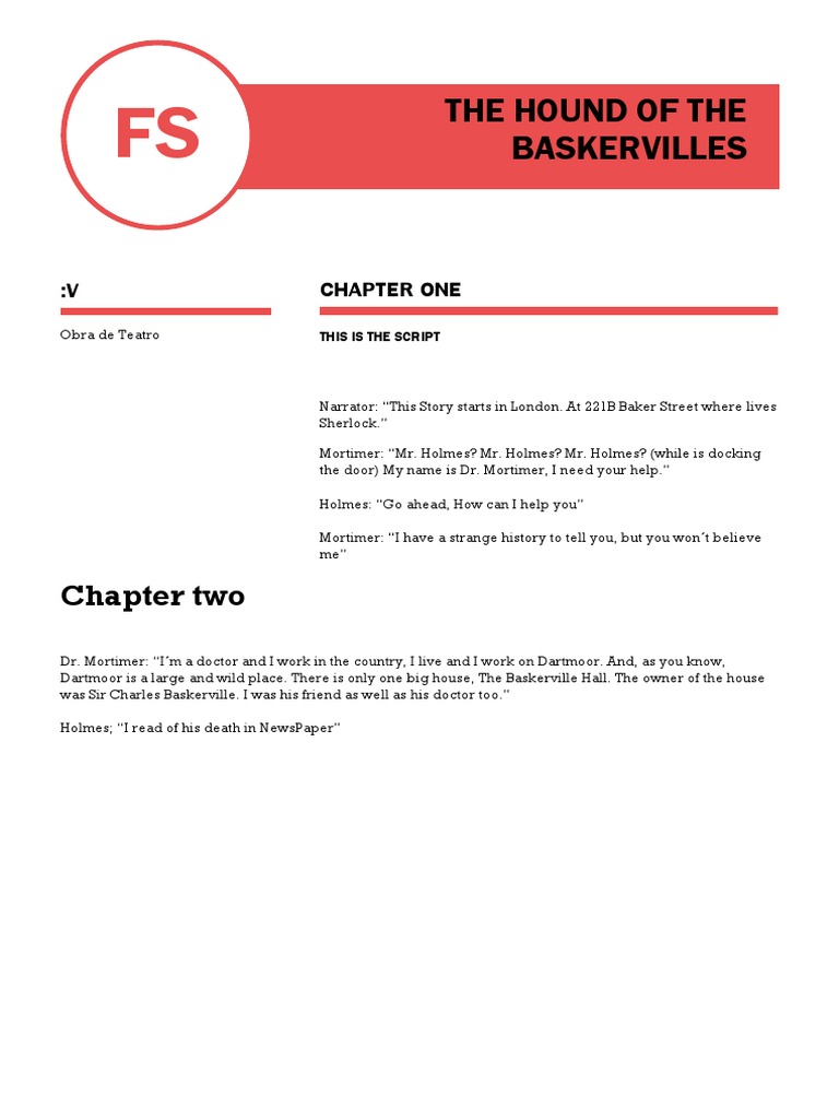 The Hound of The Baskervilles: Chapter Two | PDF | Sherlock Holmes | Dr ...